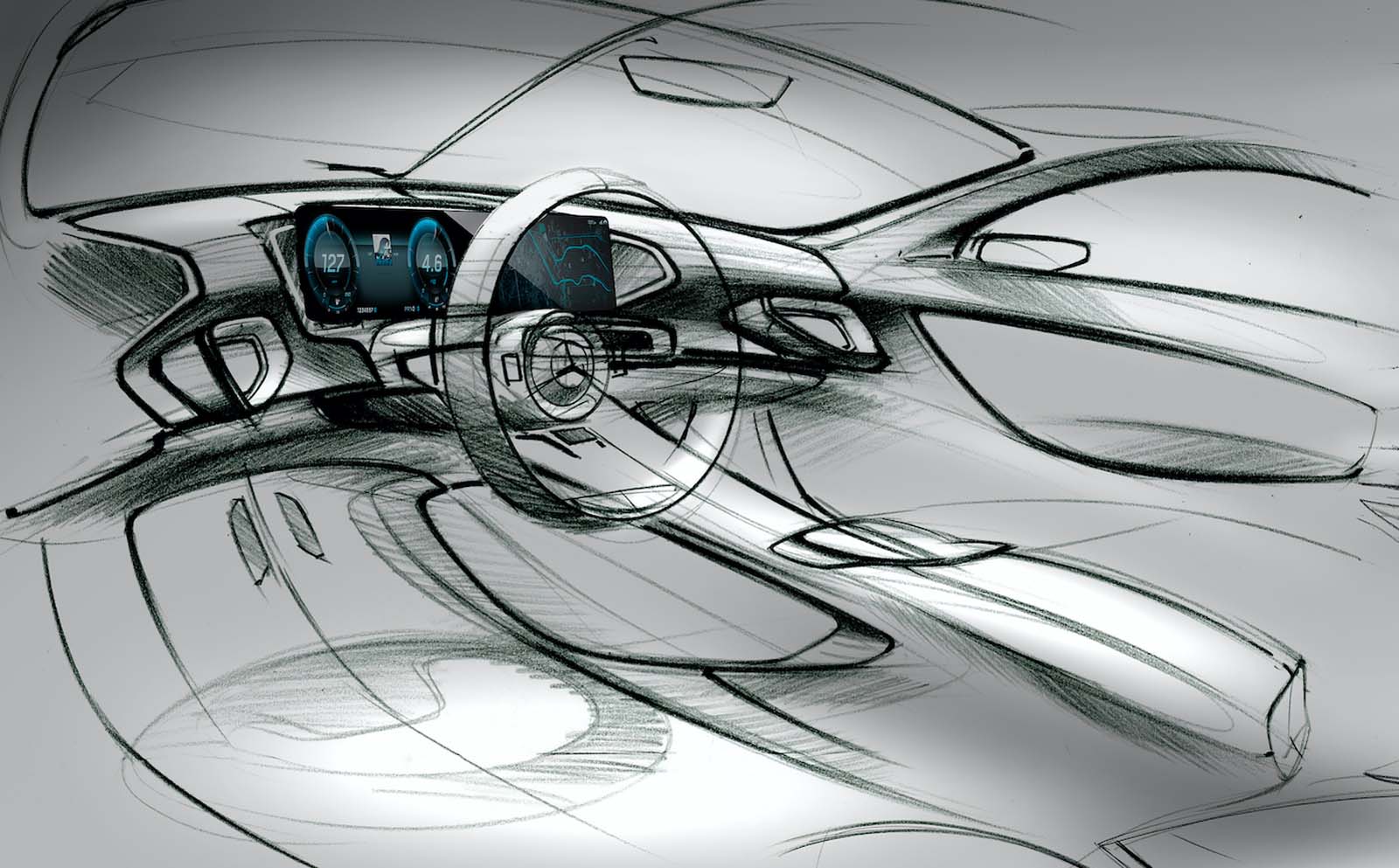 Next Mercedes-Benz GLE interior sketches revealed | Autocar