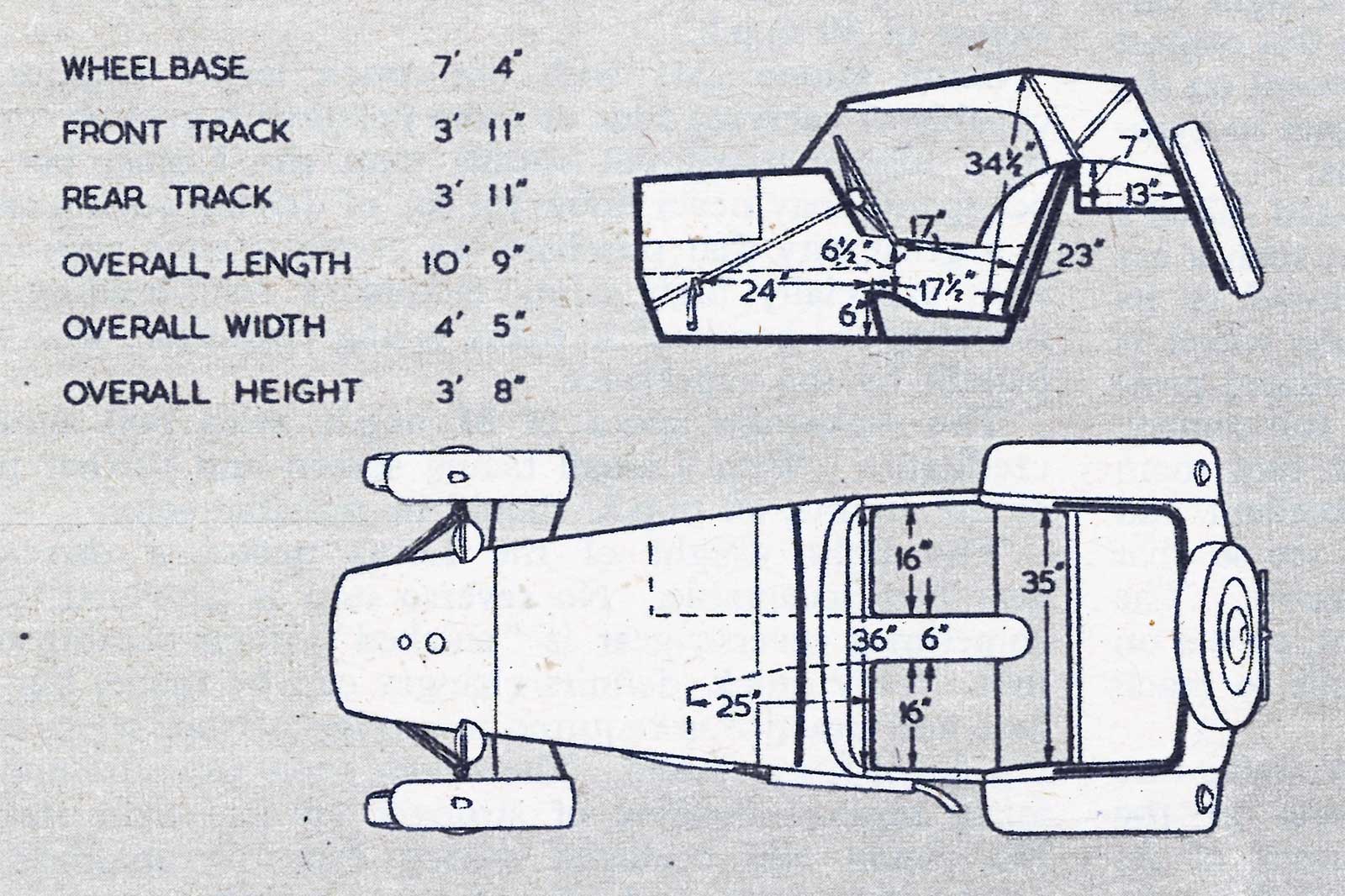Lotus 7 Dimensions