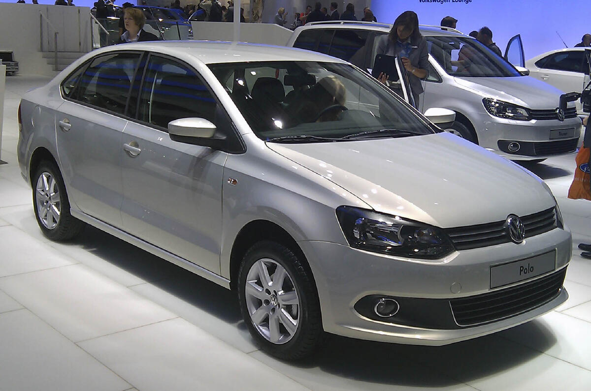VW Polo saloon at Moscow | Autocar