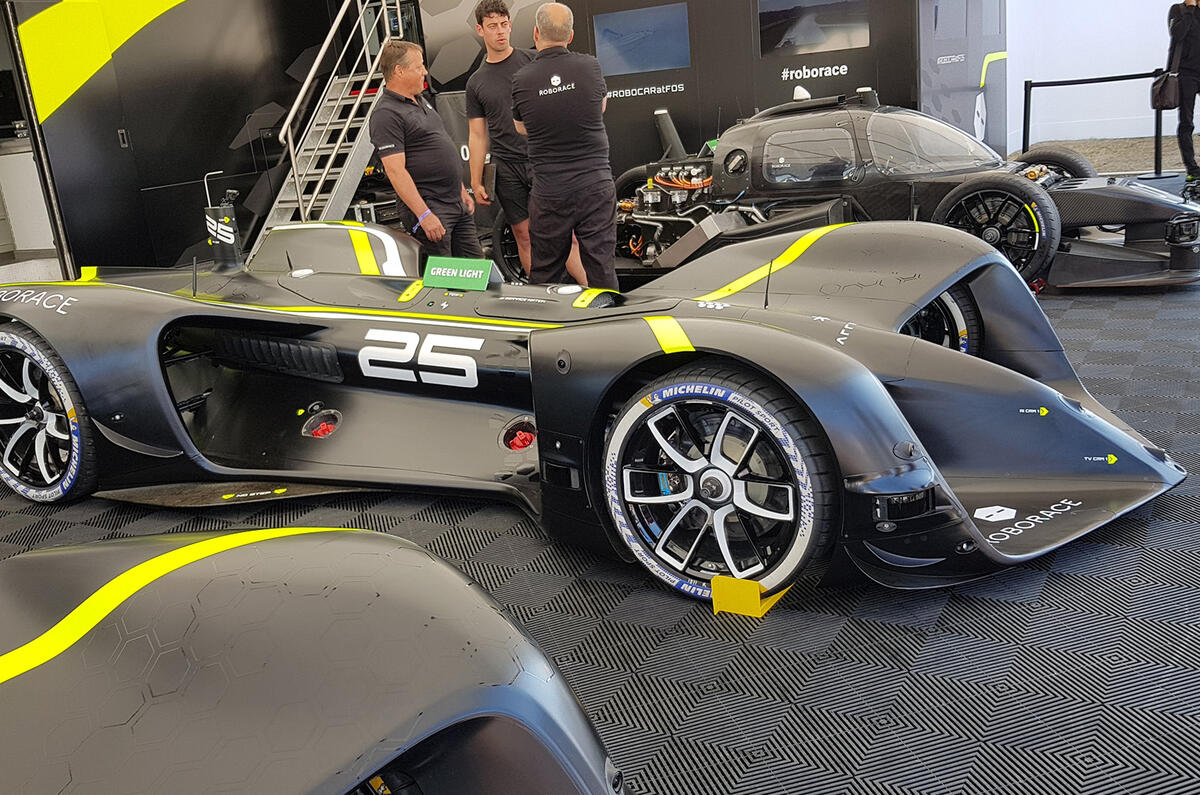 Roborace autonomous racing car shown in action at Goodwood | Autocar