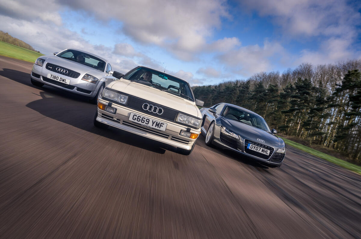 40 years of Audi 4WD: Quattro and RS 2 meet R8 and RS6 | Autocar