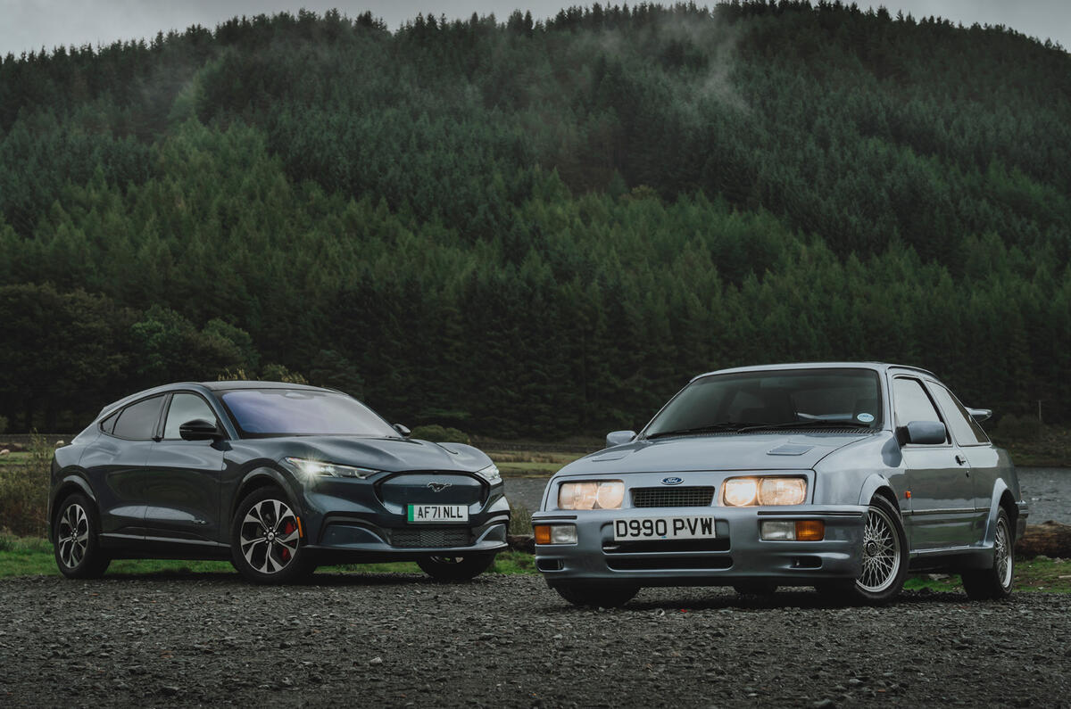 True blue: Ford Sierra RS Cosworth vs Mustang Mach-E | Autocar