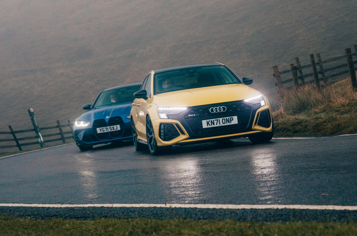 BMW M3 vs Audi RS3: 4WD sports saloons face off | Autocar