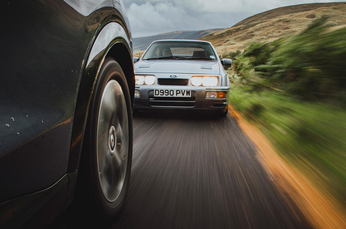 True blue: Ford Sierra RS Cosworth vs Mustang Mach-E | Autocar