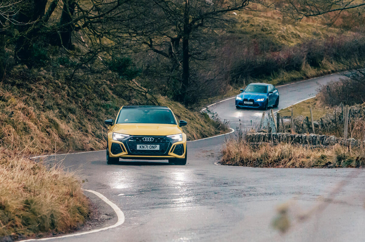 BMW M3 vs Audi RS3: 4WD sports saloons face off | Autocar