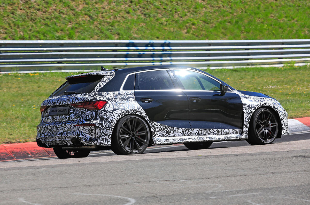 New Audi RS3 saloon: 394bhp AMG A45 rival drops disguise | Autocar