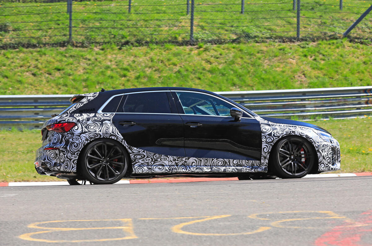 New Audi RS3 saloon: 394bhp AMG A45 rival drops disguise | Autocar