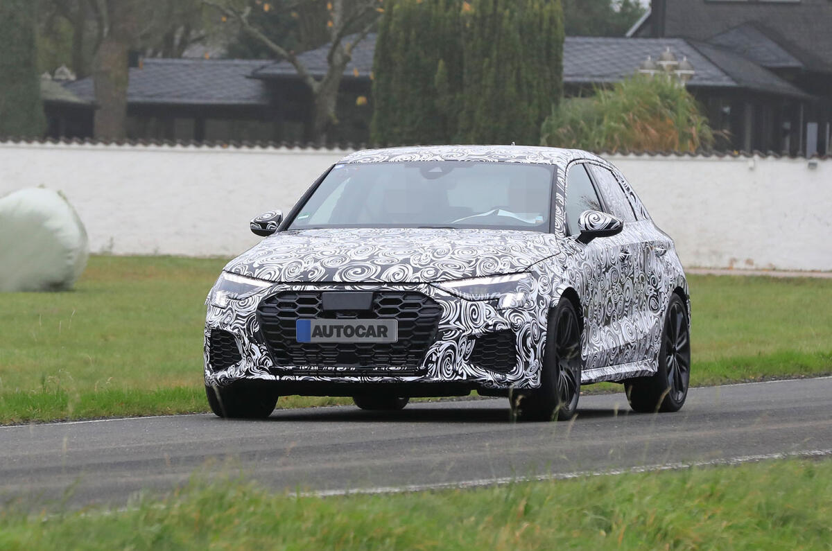 New Audi RS3 saloon: 394bhp AMG A45 rival drops disguise | Autocar
