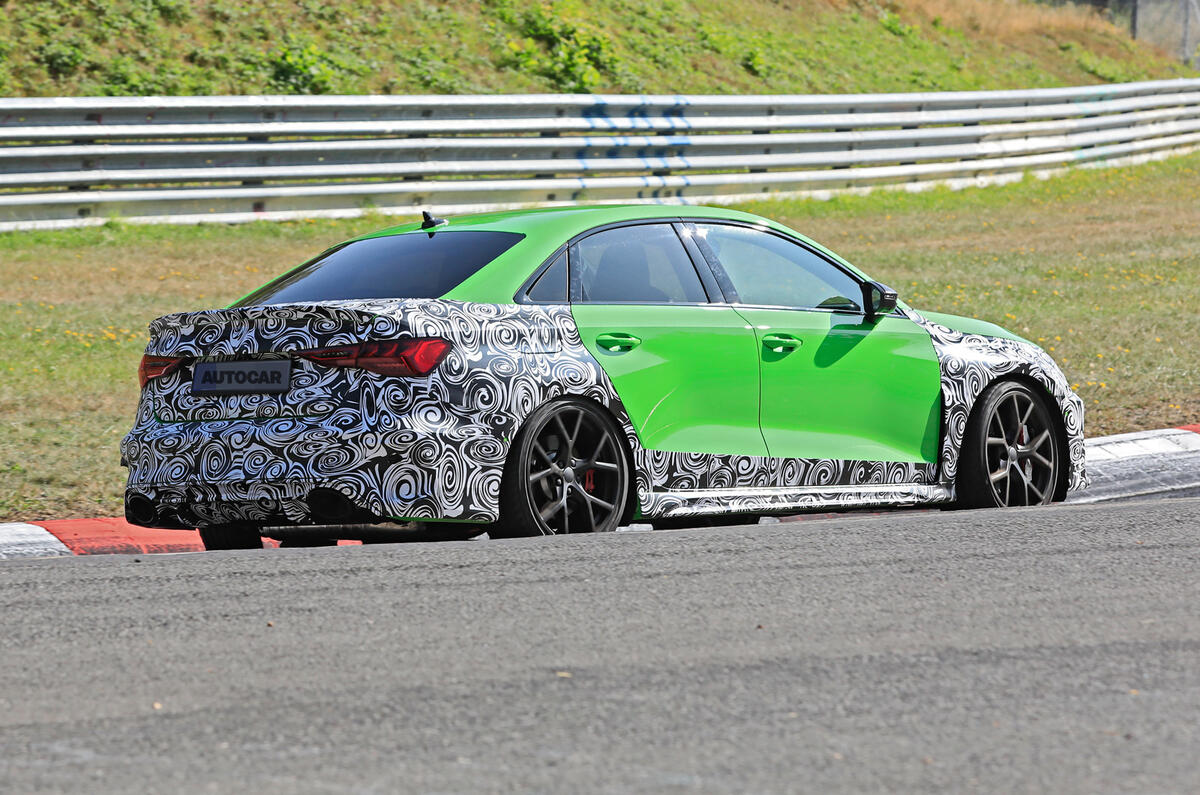 New Audi RS3 saloon: 394bhp AMG A45 rival drops disguise | Autocar