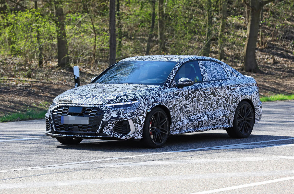 New Audi RS3 saloon: 394bhp AMG A45 rival drops disguise | Autocar