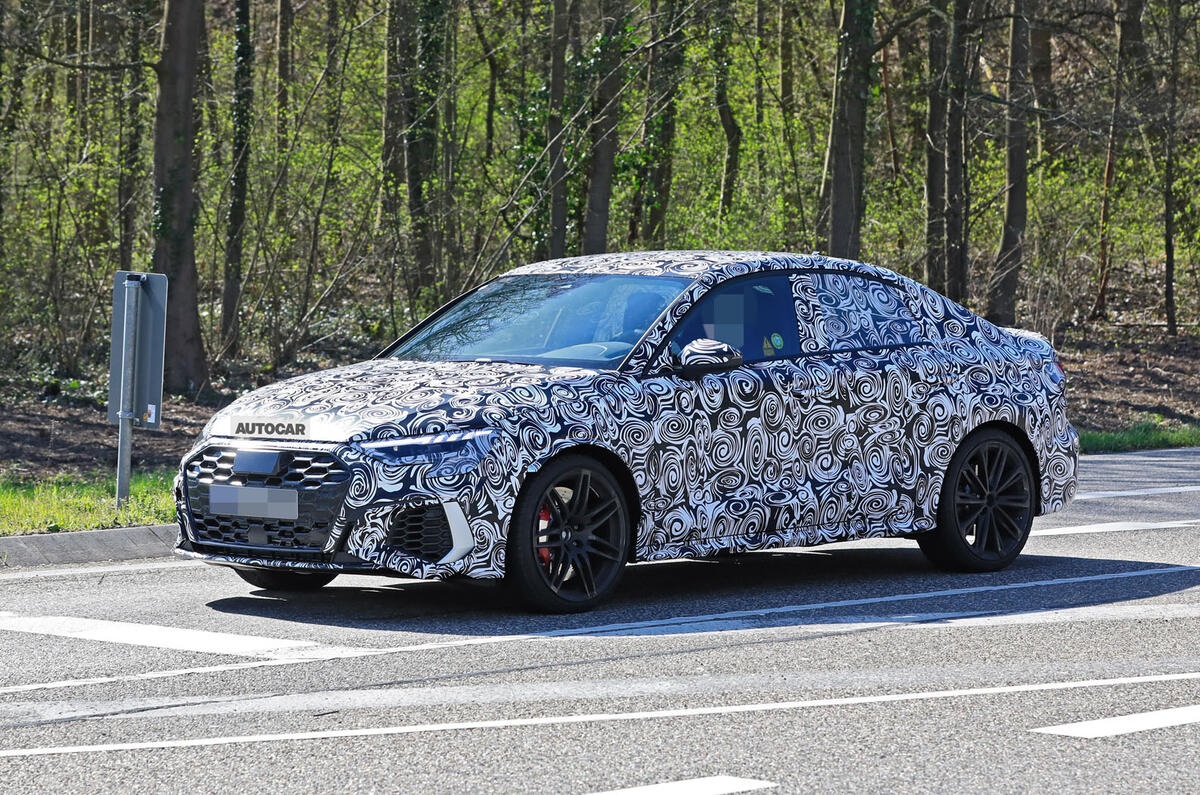 New Audi RS3 saloon: 394bhp AMG A45 rival drops disguise | Autocar