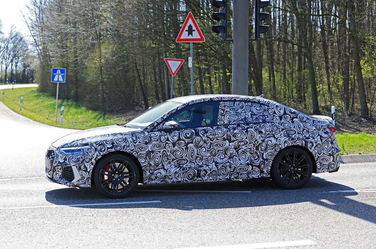 New Audi RS3 saloon: 394bhp AMG A45 rival drops disguise | Autocar
