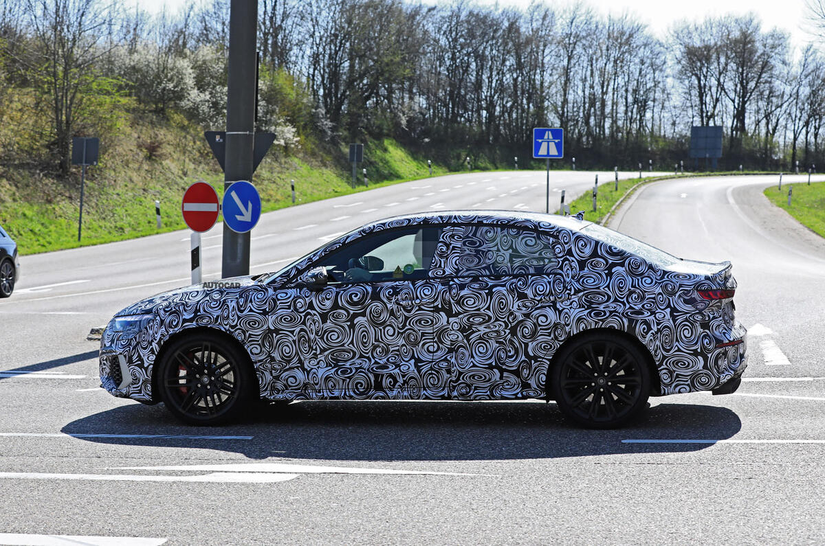 New Audi RS3 saloon: 394bhp AMG A45 rival drops disguise | Autocar