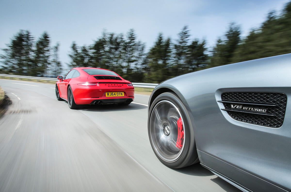 Mercedes-AMG GT S vs Porsche 911 GTS and Jaguar F-Type R | Autocar