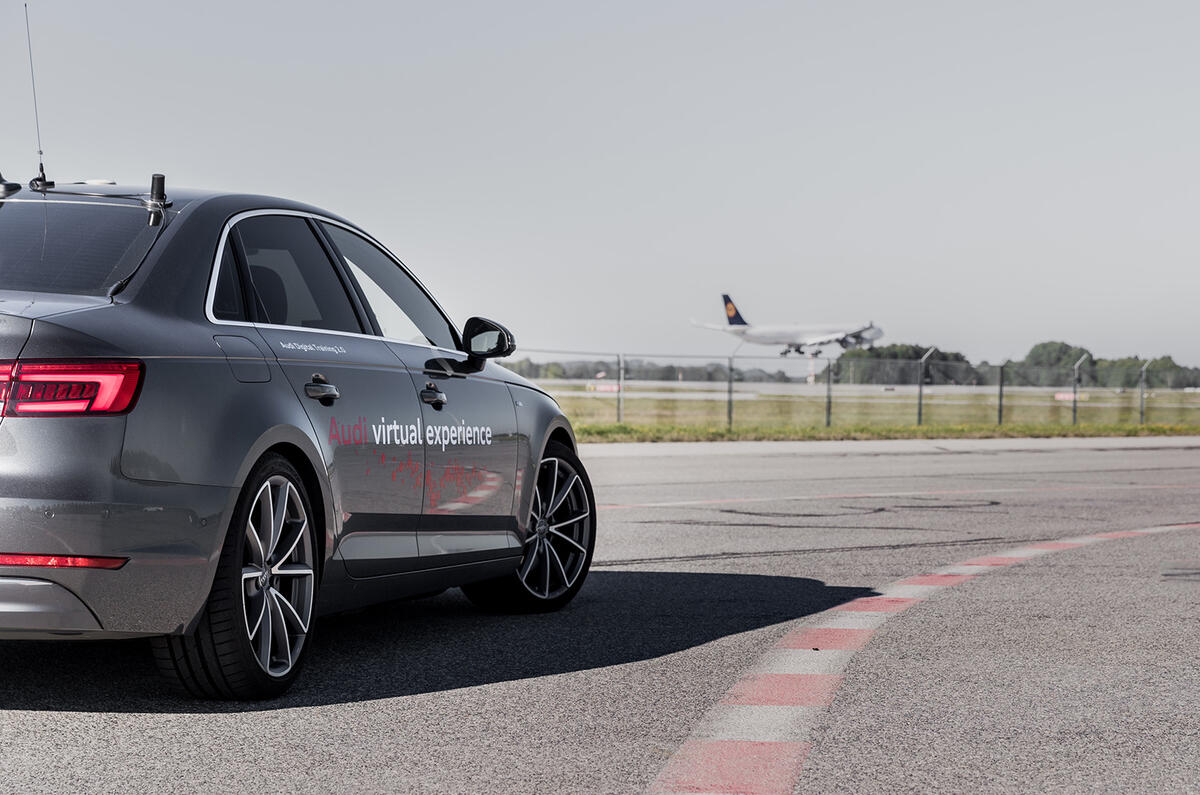 Taking aim at virtual reality pedestrians in a very real Audi A4 | Autocar