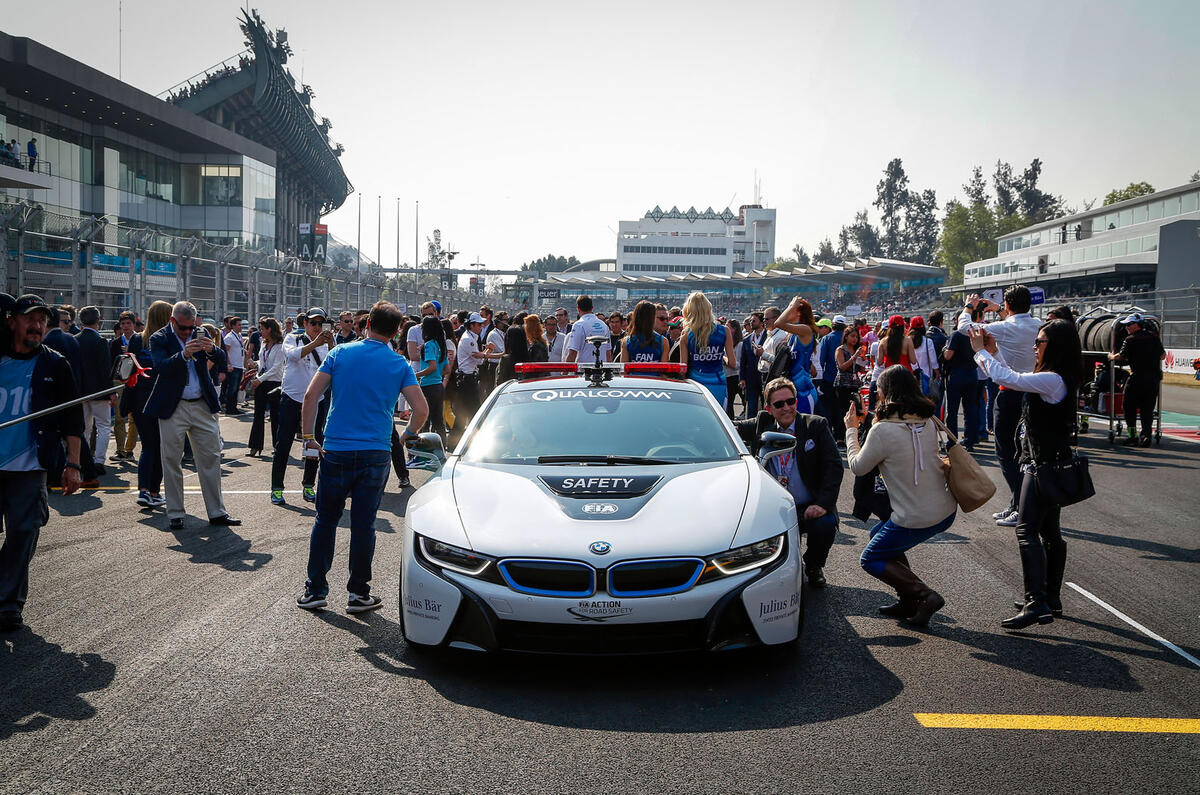 Formula E's BMW i8 safety car driven on track | Autocar