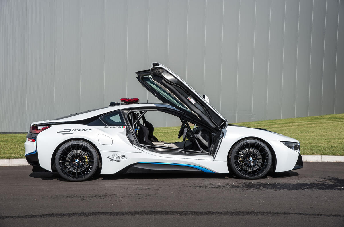 Formula E's BMW i8 safety car driven on track | Autocar
