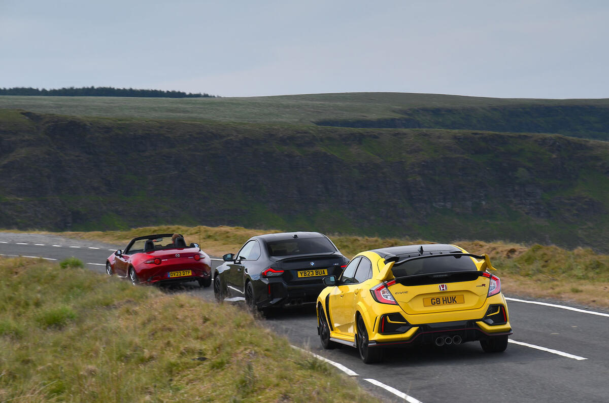 Manual showdown: BMW M2 vs Honda Civic Type R vs Mazda MX-5 | Autocar