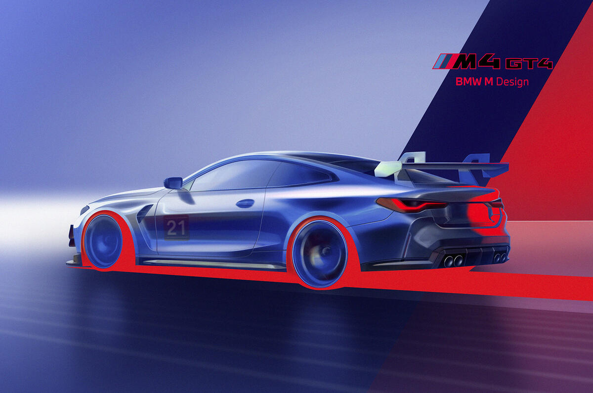 BMW teases new M4 GT4 racer as model enters testing | Autocar