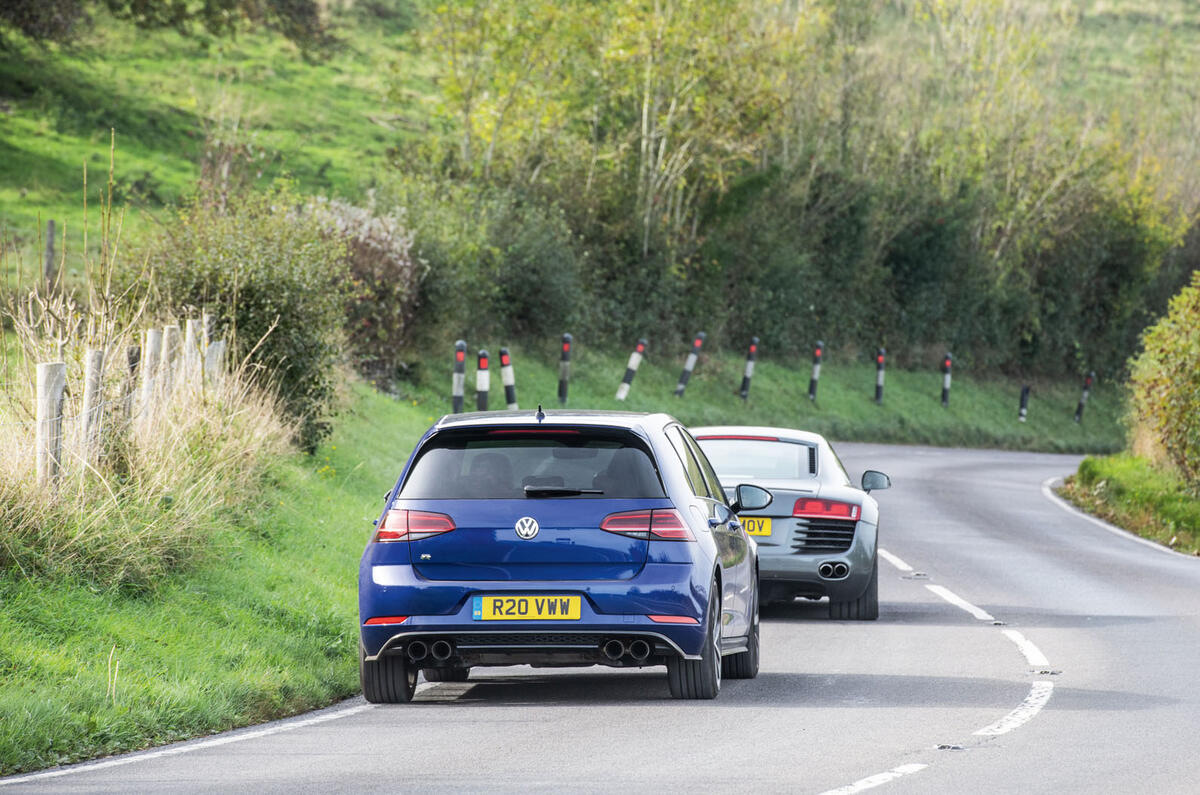 Price match promise: Volkswagen Golf R vs. first-gen Audi R8 | Autocar