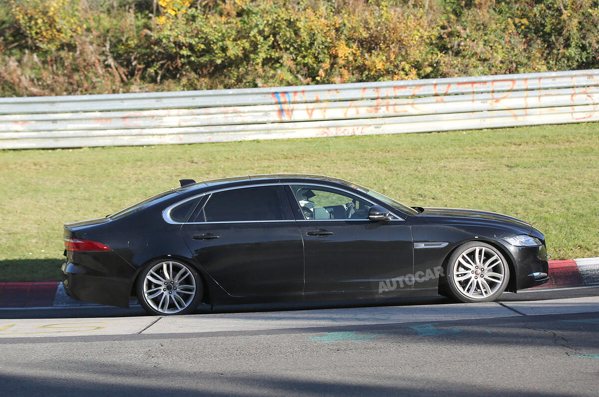 Long-wheelbase Jaguar XF spotted testing | Autocar