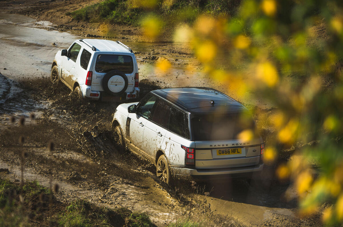 Suzuki Jimny vs Range Rover: £15k and £100k off-roaders do battle | Autocar