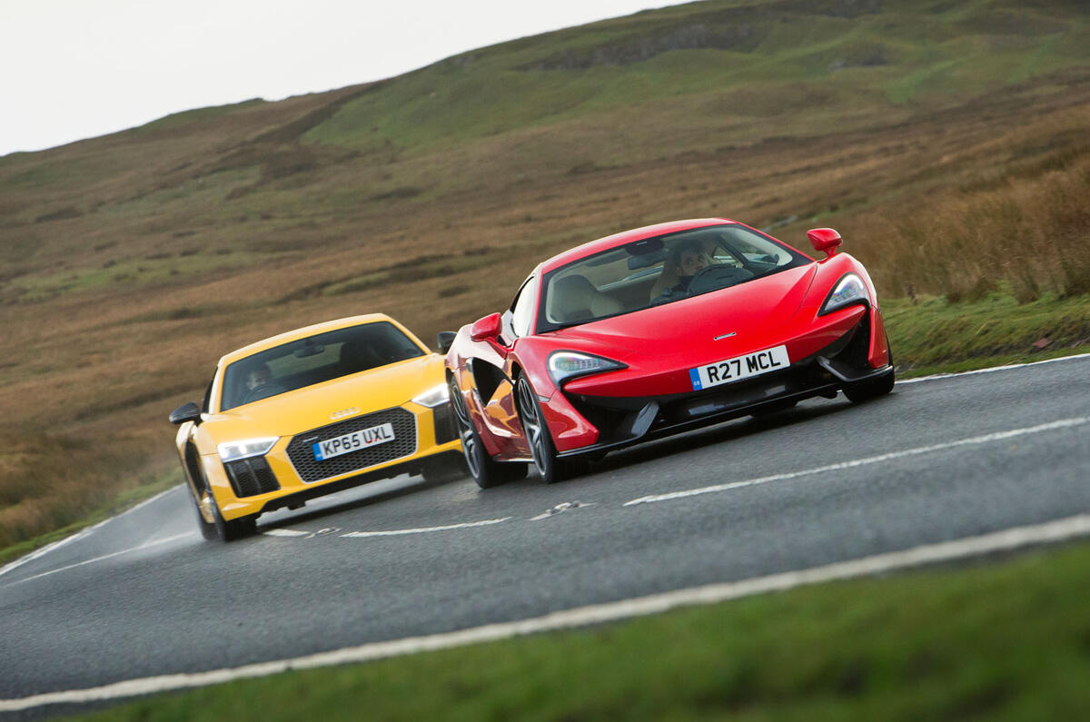 Audi R8 V10 versus rivals from McLaren, Porsche and Aston Martin | Autocar
