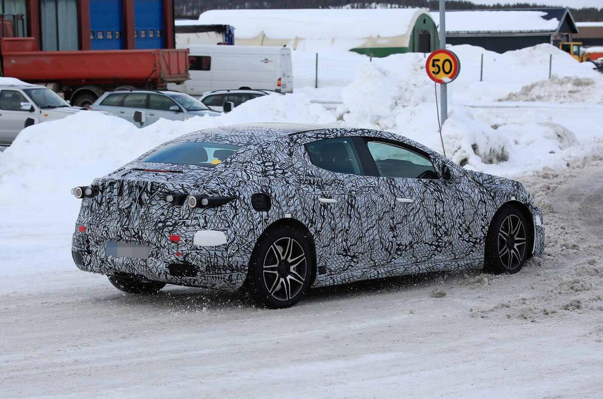 New Mercedes EQE electric saloon hits the road for the first time | Autocar