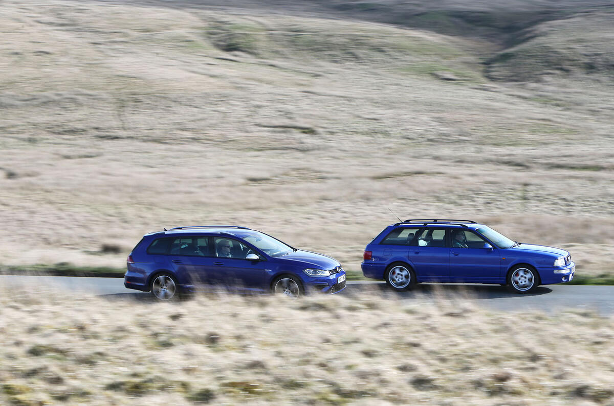 Audi RS2 Avant vs Volkswagen Golf R Estate - comparison | Autocar
