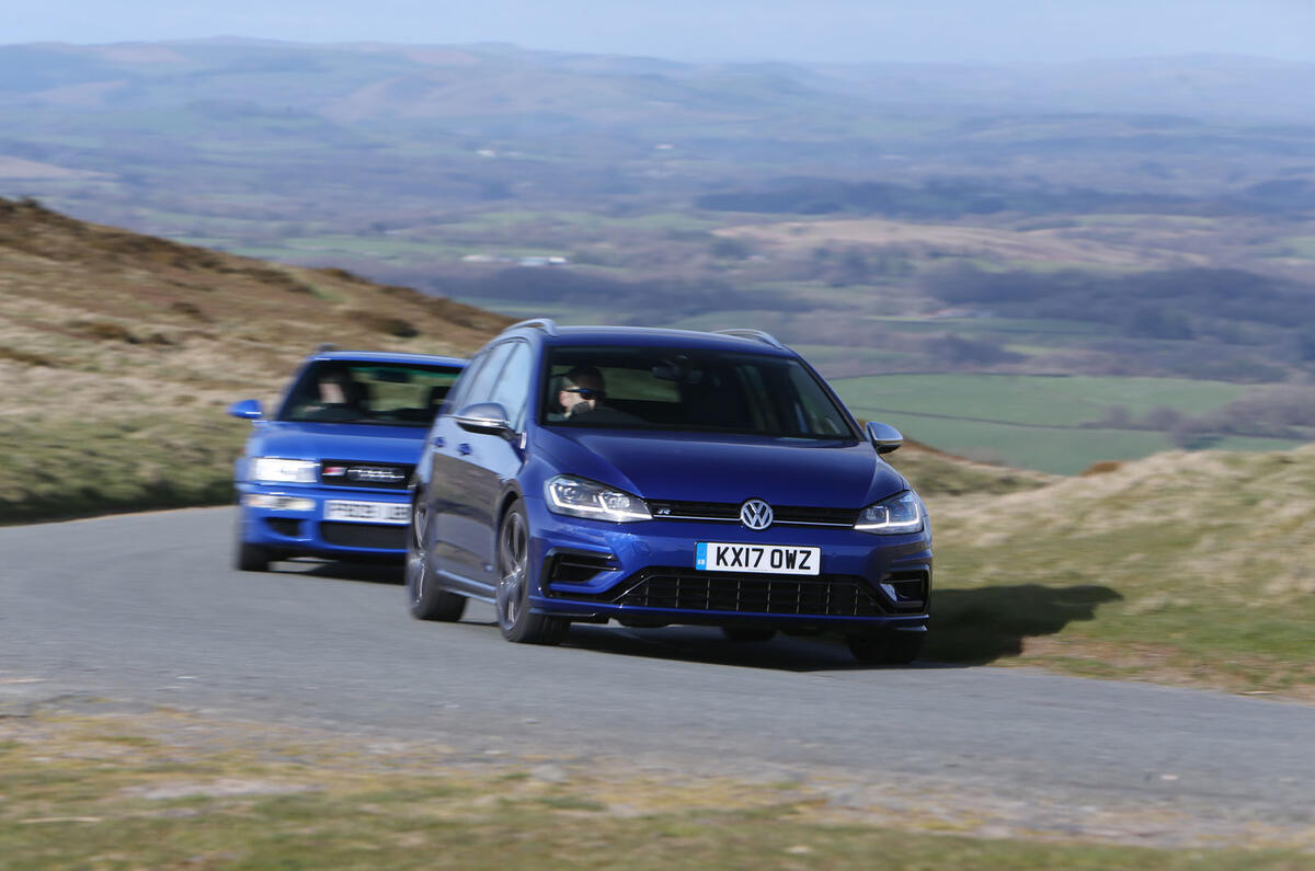 Audi RS2 Avant vs Volkswagen Golf R Estate - comparison | Autocar