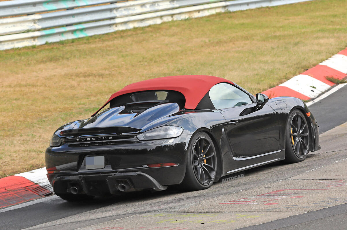 Porsche 718 Boxster Spyder: new pictures show bespoke roof setup | Autocar