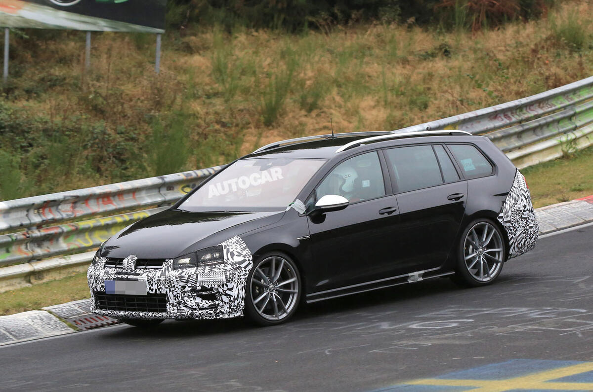 2017 Volkswagen Golf R facelift spotted in estate form at 'Ring | Autocar