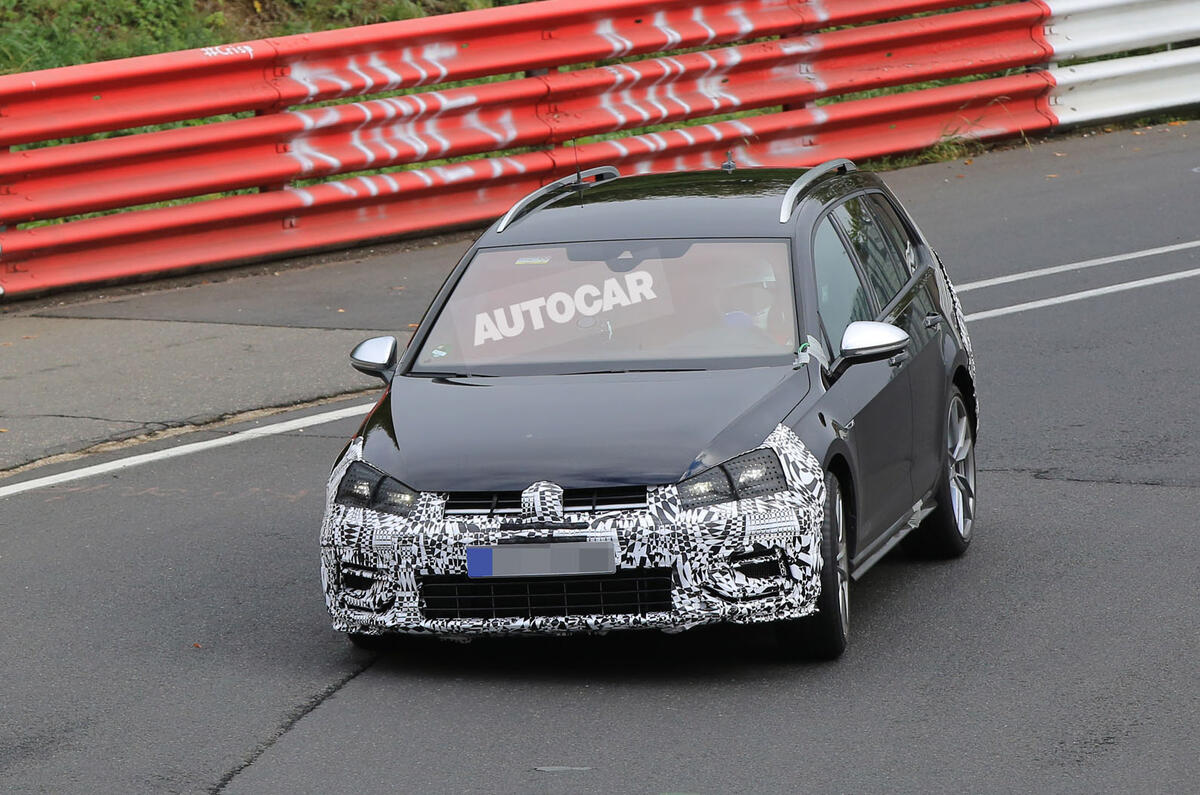 2017 Volkswagen Golf R facelift spotted in estate form at 'Ring | Autocar