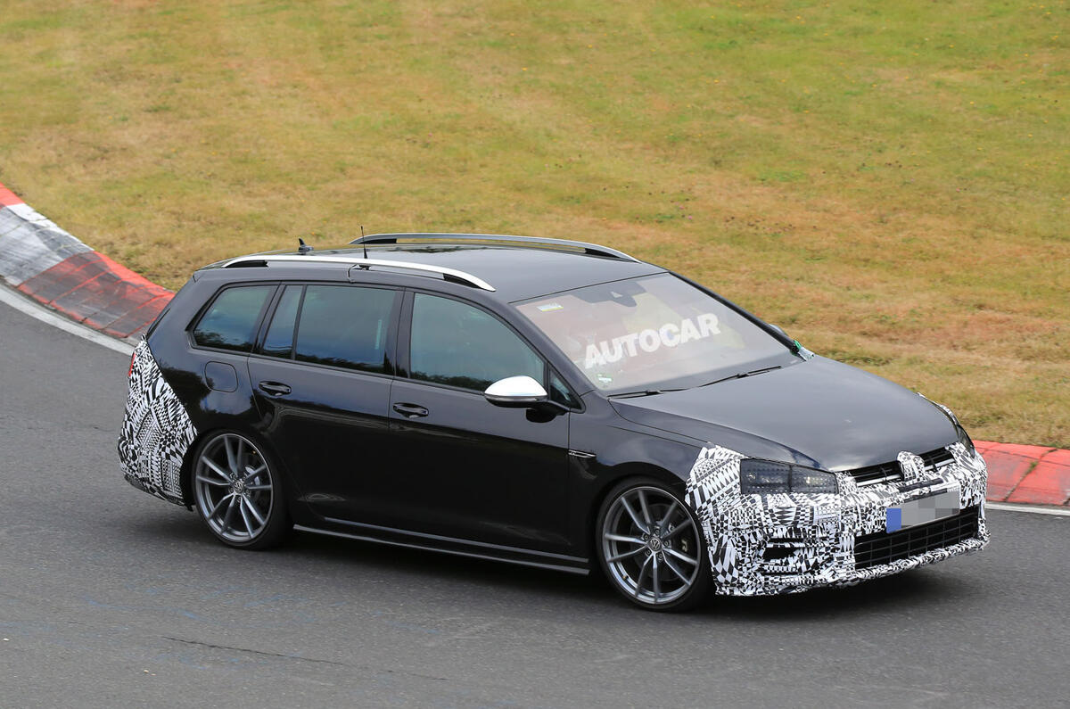 2017 Volkswagen Golf R facelift spotted in estate form at 'Ring | Autocar
