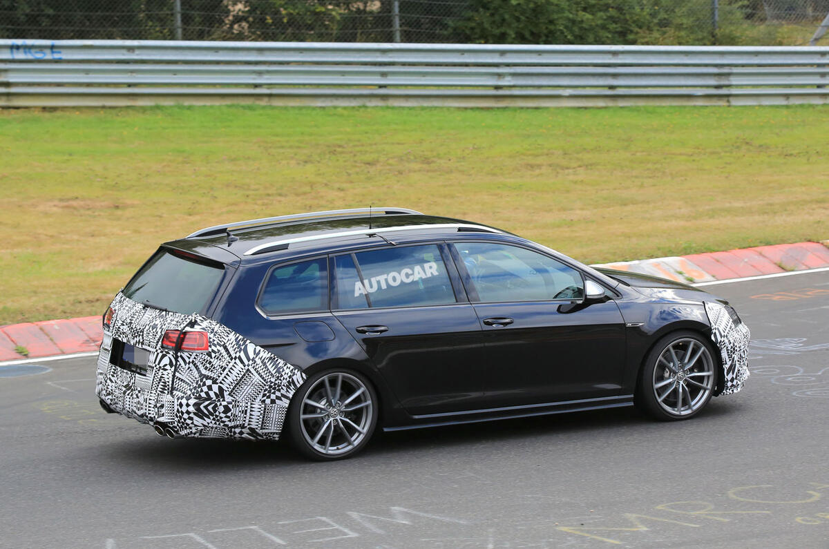 2017 Volkswagen Golf R facelift spotted in estate form at 'Ring | Autocar