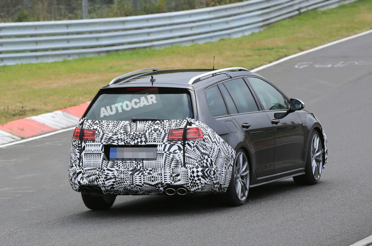 2017 Volkswagen Golf R facelift spotted in estate form at 'Ring | Autocar