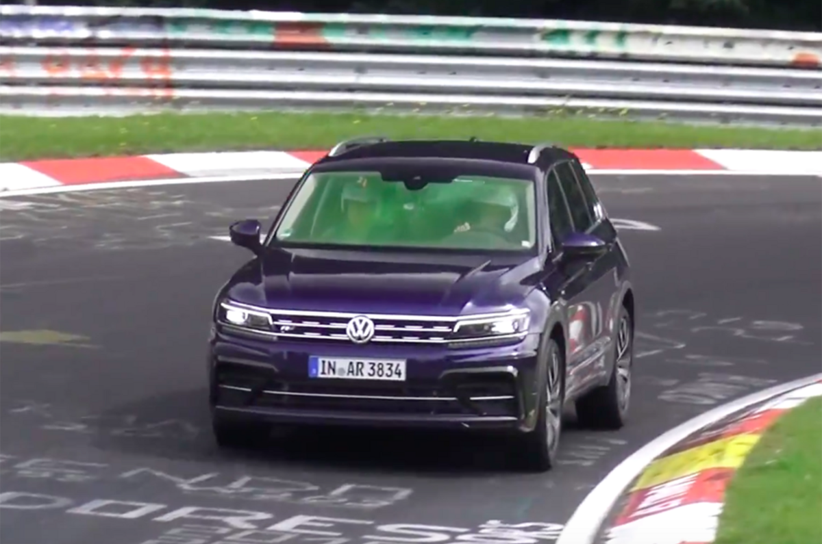 Hot Volkswagen Tiguan R tests with Audi-derived five-cylinder engine ...