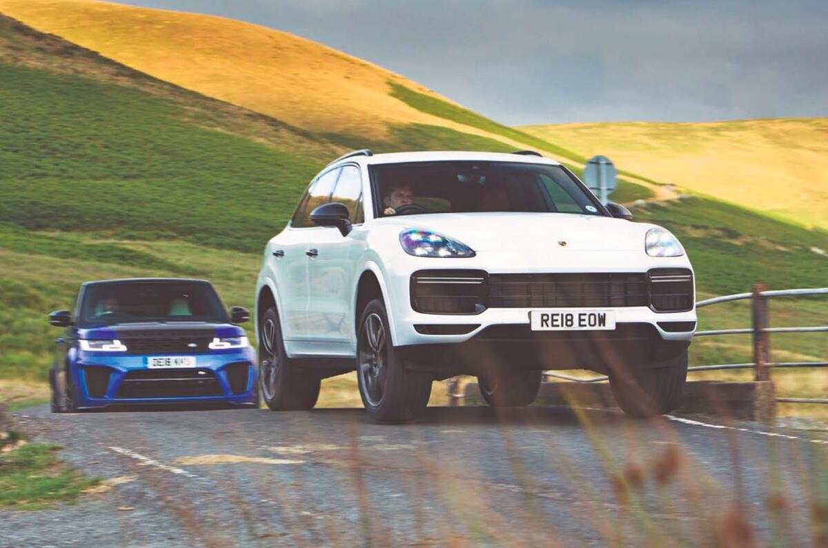 Hot SUV twin test: Porsche Cayenne Turbo vs Range Rover Sport SVR | Autocar