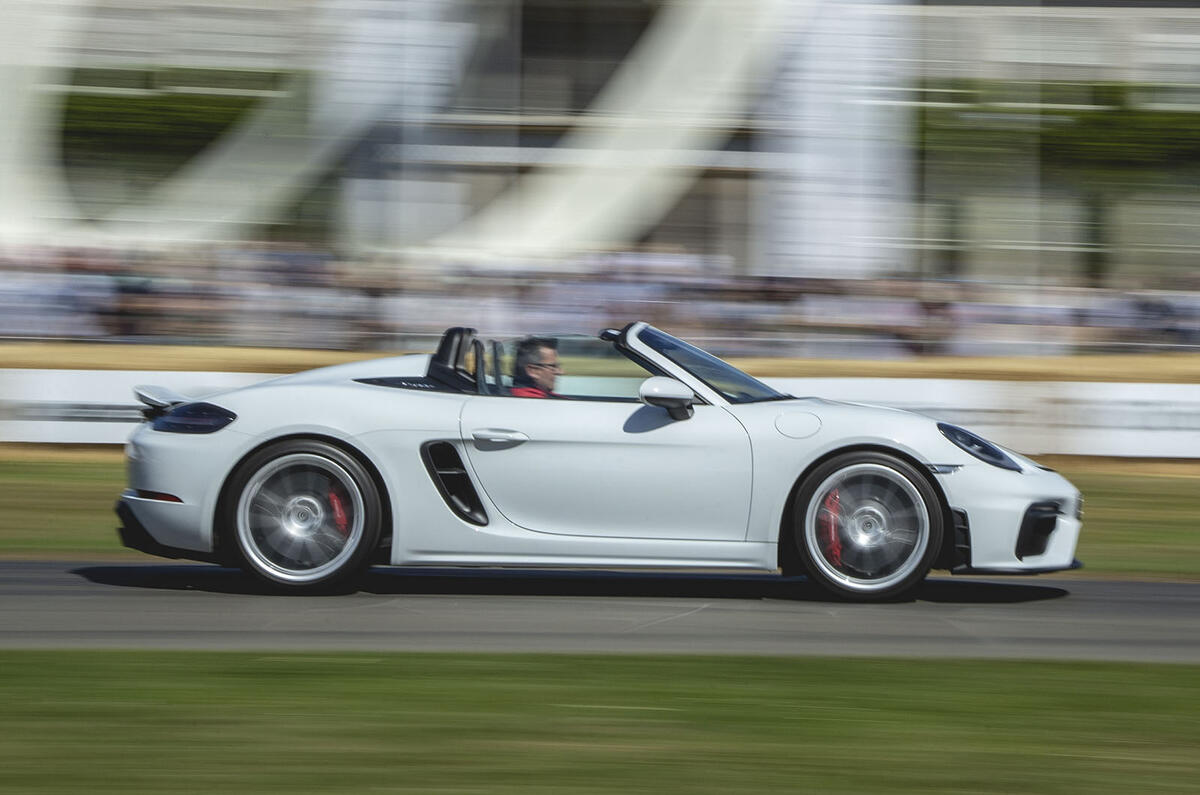 New Porsche 718 Cayman GT4 and Boxster Spyder land at Goodwood | Autocar