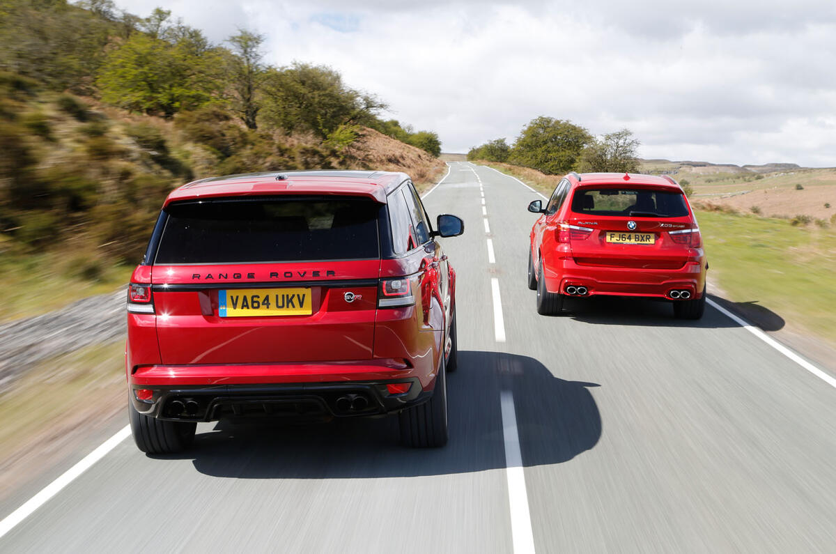 Range Rover Sport SVR vs BMW X5 M and Alpina XD3 Biturbo | Autocar