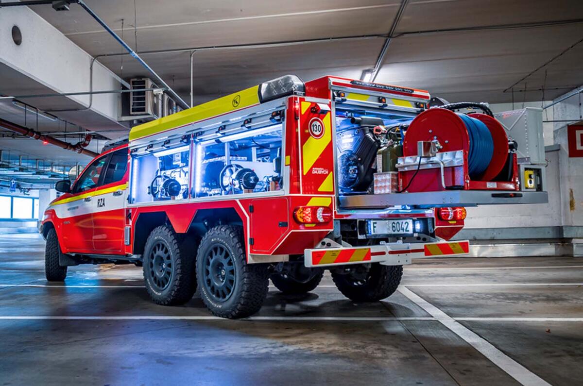 UK company reveals 6WD EV battery fire response truck | Autocar