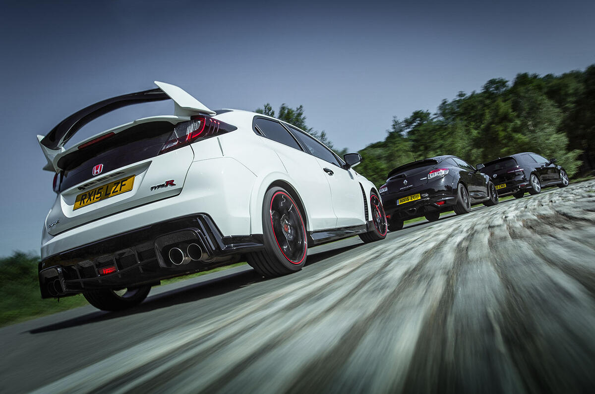 Honda Civic Type R vs Renault Megane RS 275 Trophy and VW Golf R | Autocar