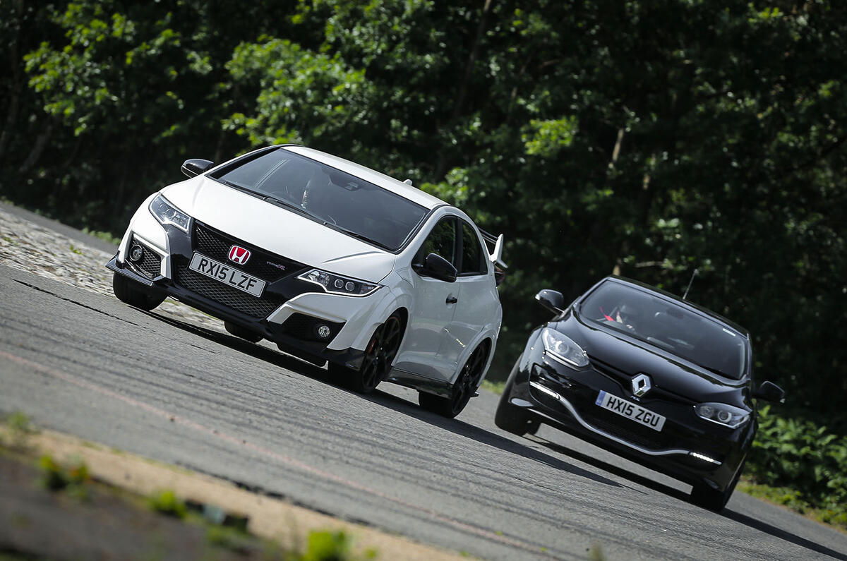 Honda Civic Type R vs Renault Megane RS 275 Trophy and VW Golf R | Autocar
