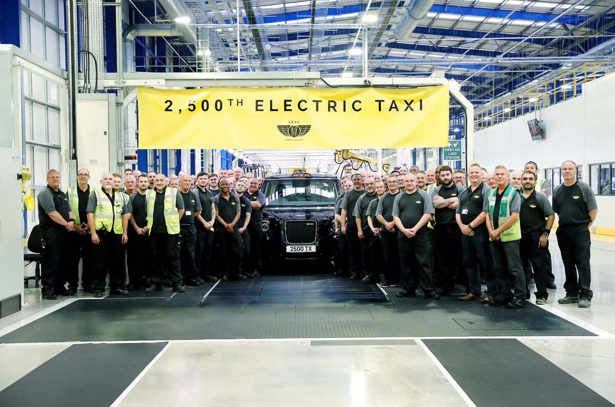 LEVC produces 2500th TX electrified taxi in Coventry | Autocar