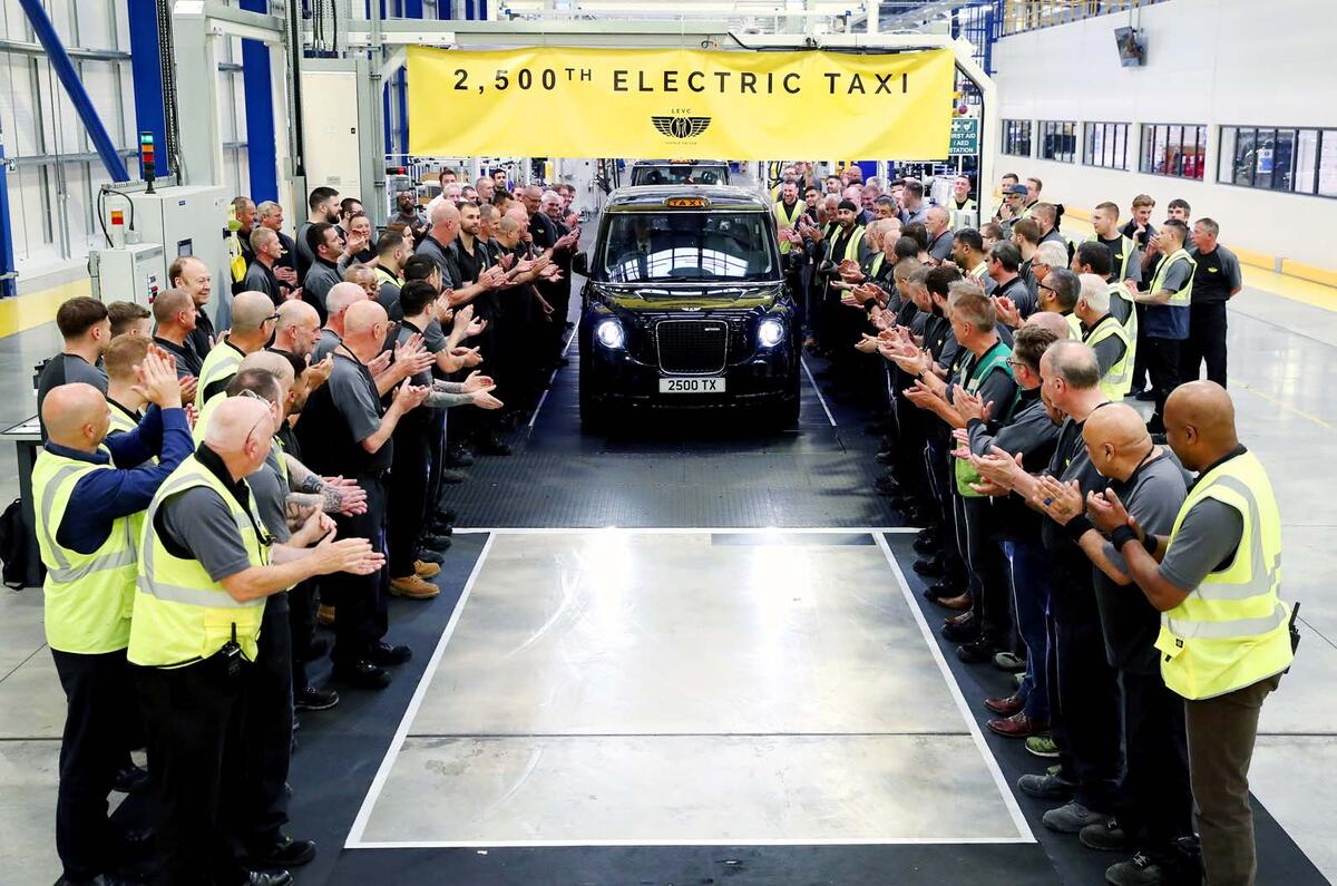 LEVC produces 2500th TX electrified taxi in Coventry | Autocar