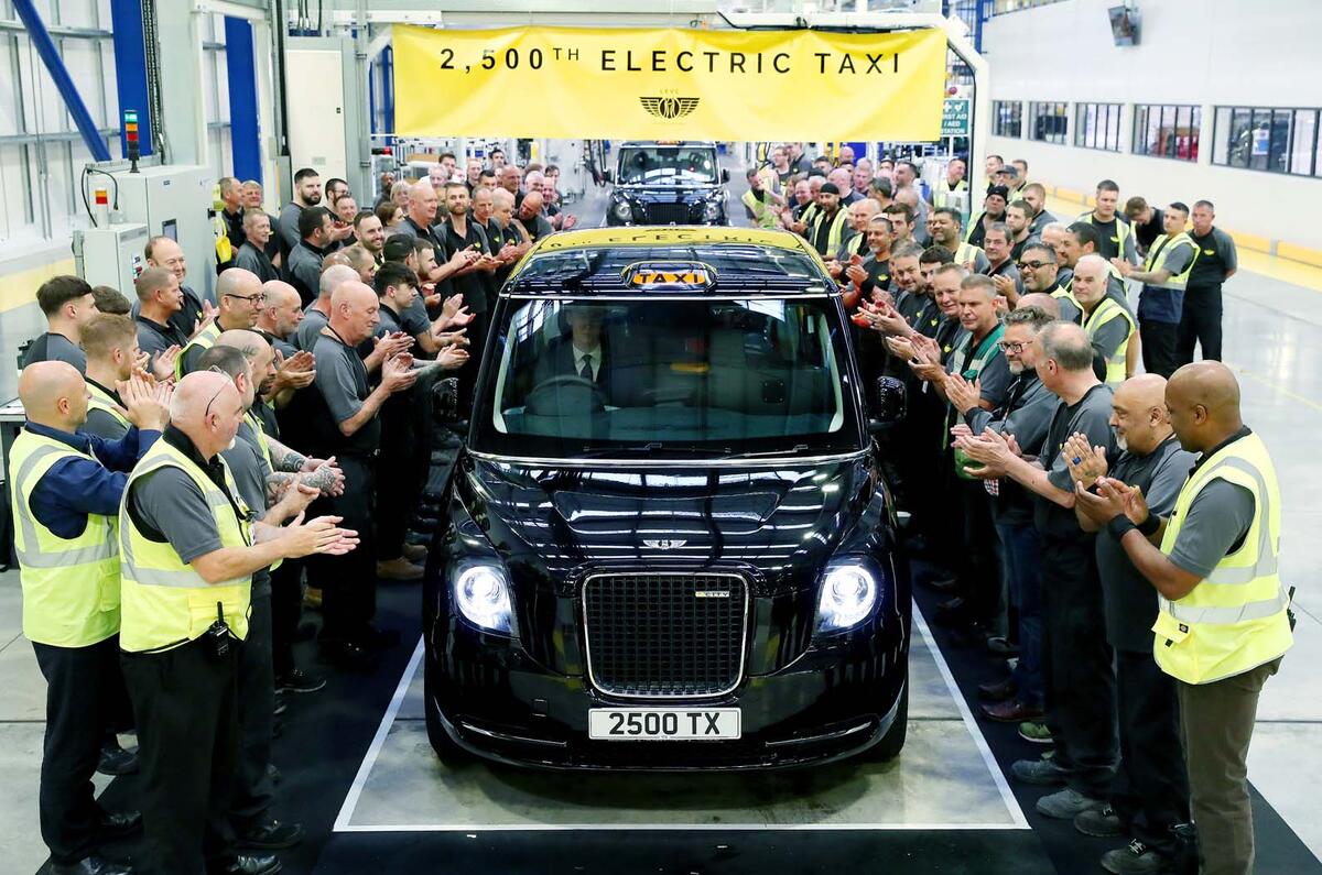 LEVC produces 2500th TX electrified taxi in Coventry | Autocar