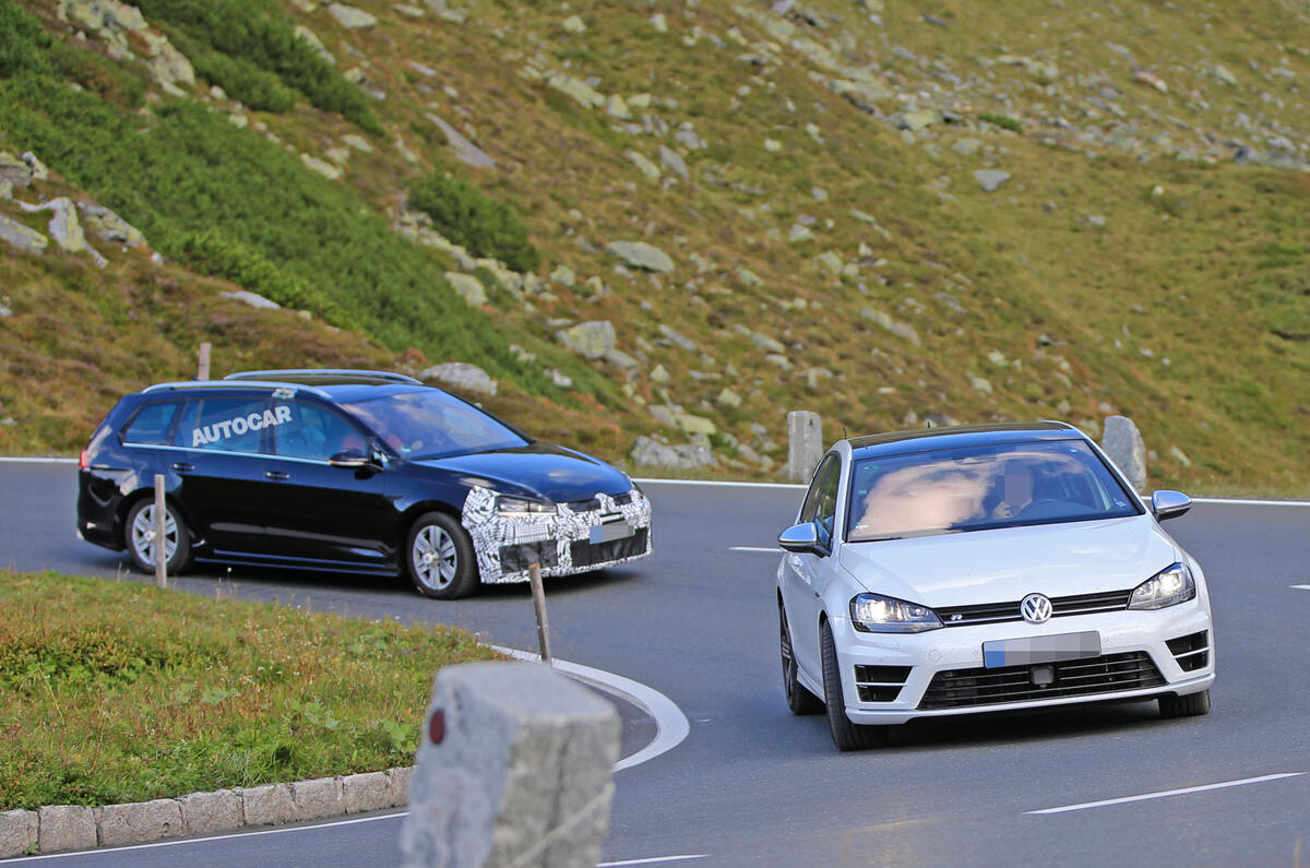 2017 Volkswagen Golf R facelift spotted in estate form at 'Ring | Autocar