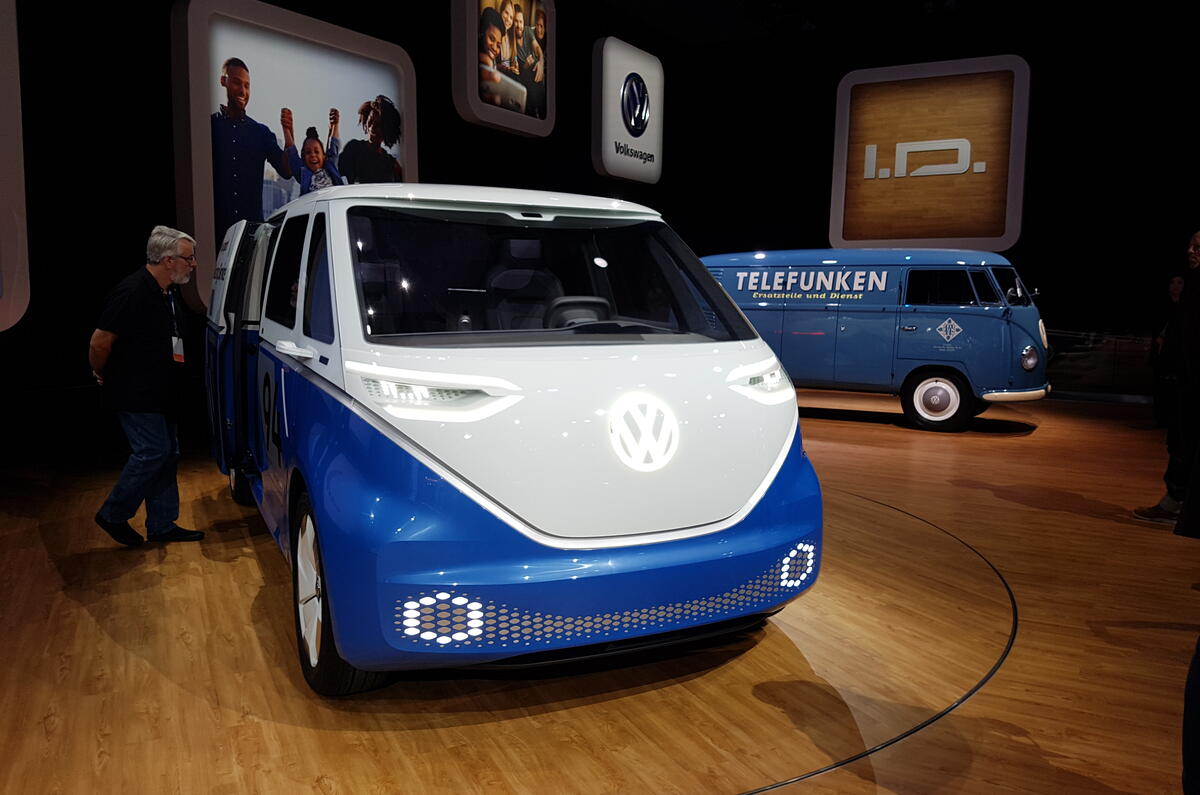 Volkswagen ID Buzz Cargo van makes its motor show debut at LA | Autocar