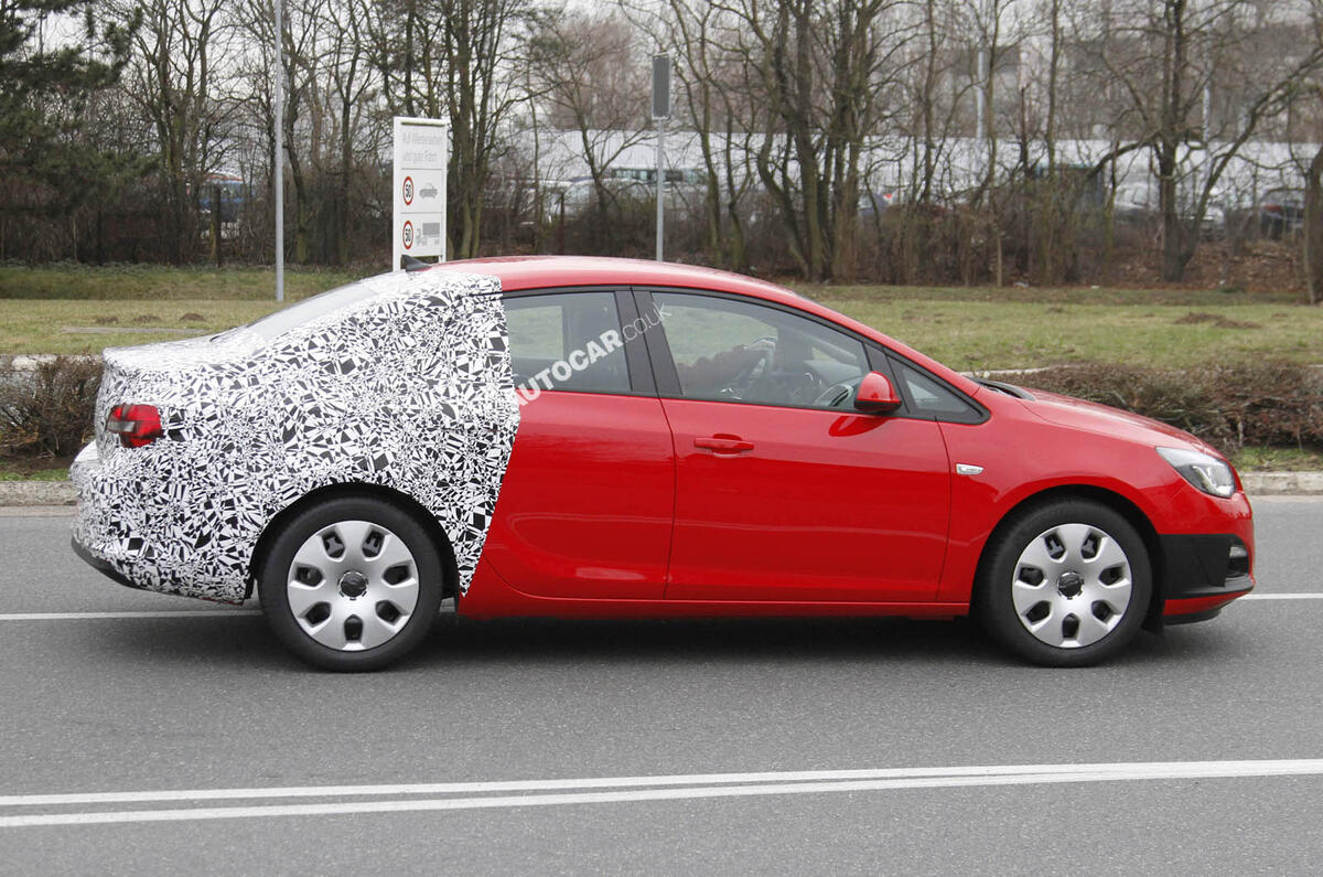 Vauxhall Astra saloon spied | Autocar