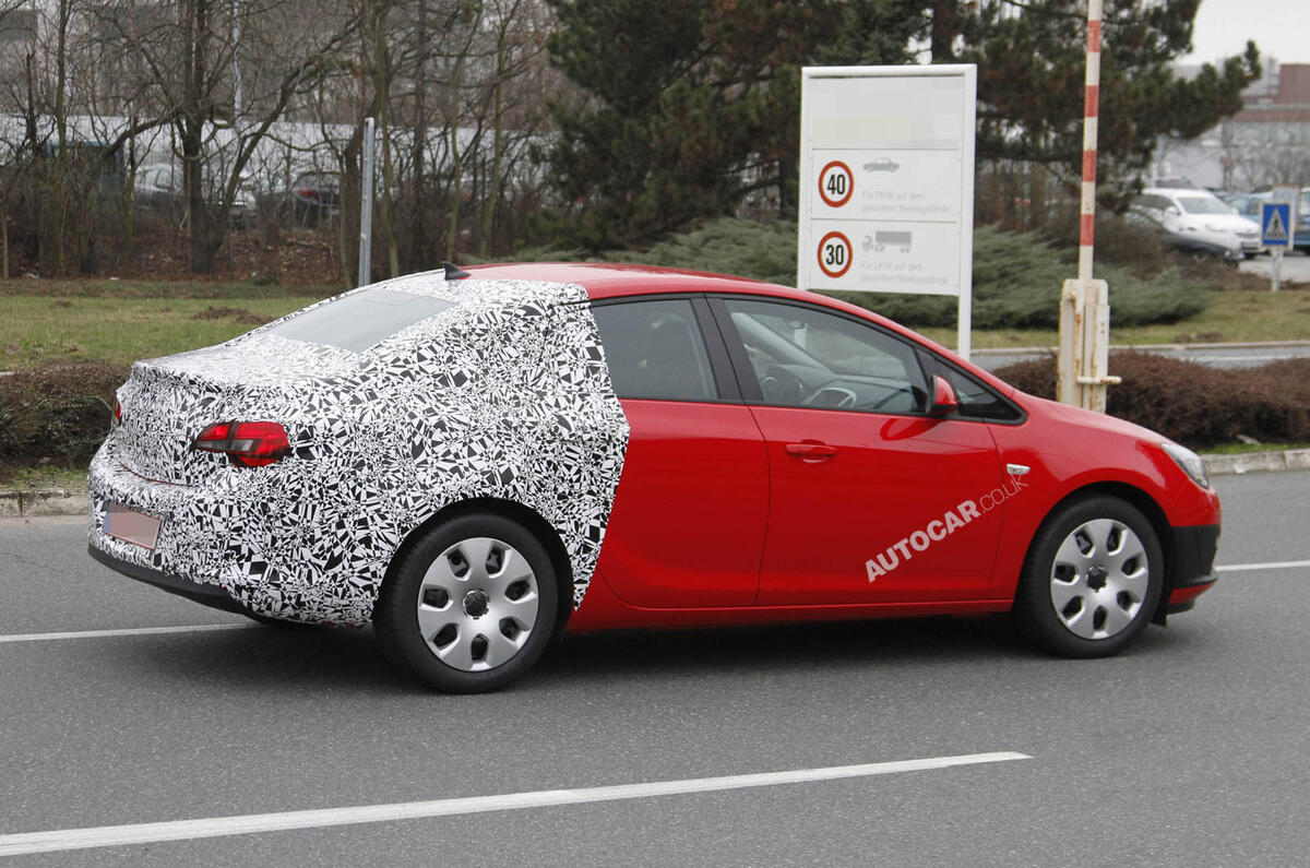 Vauxhall Astra saloon spied | Autocar